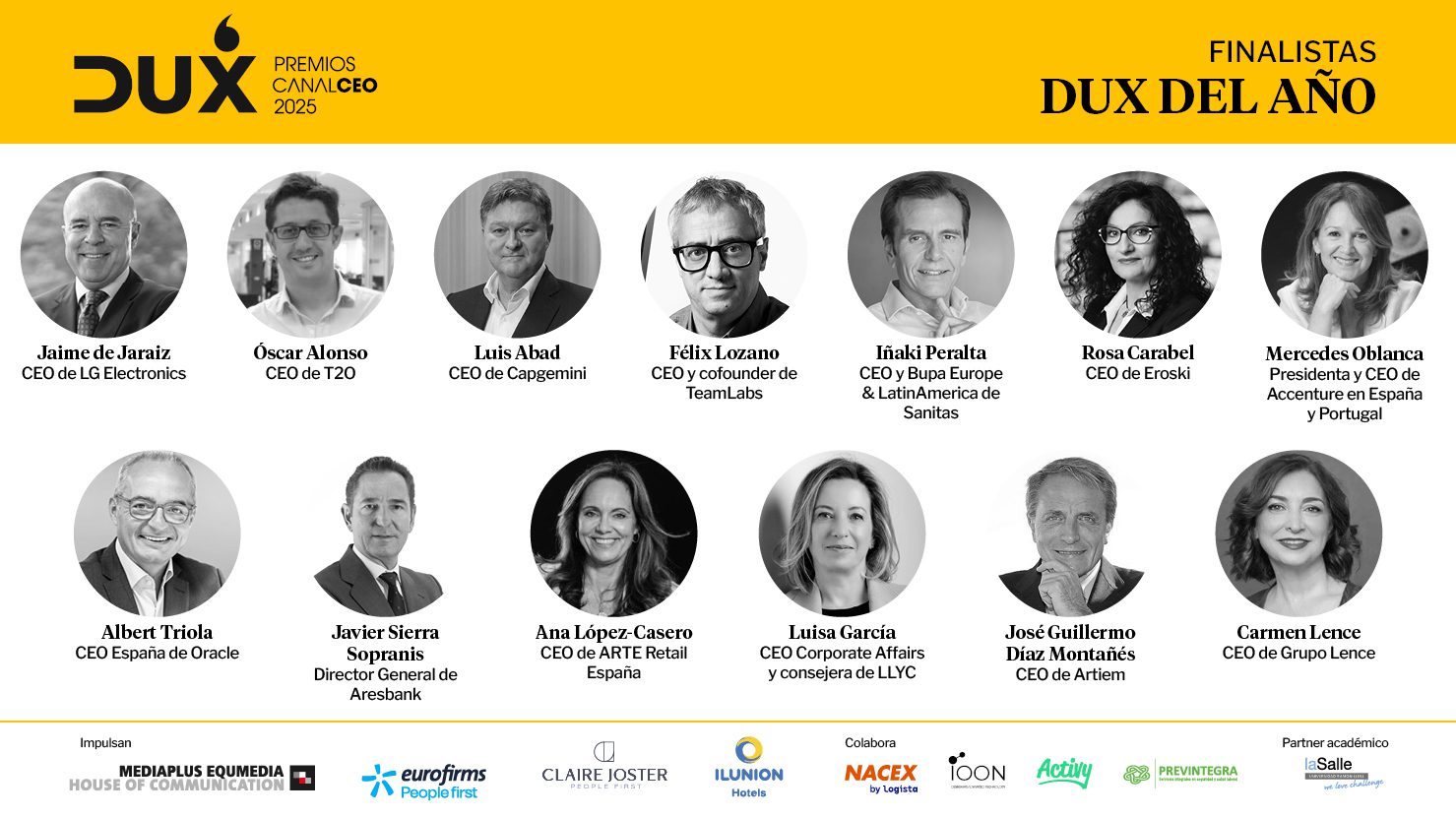 Premios DUX: conoce a los finalistas de la cuarta edición | Canal CEO
